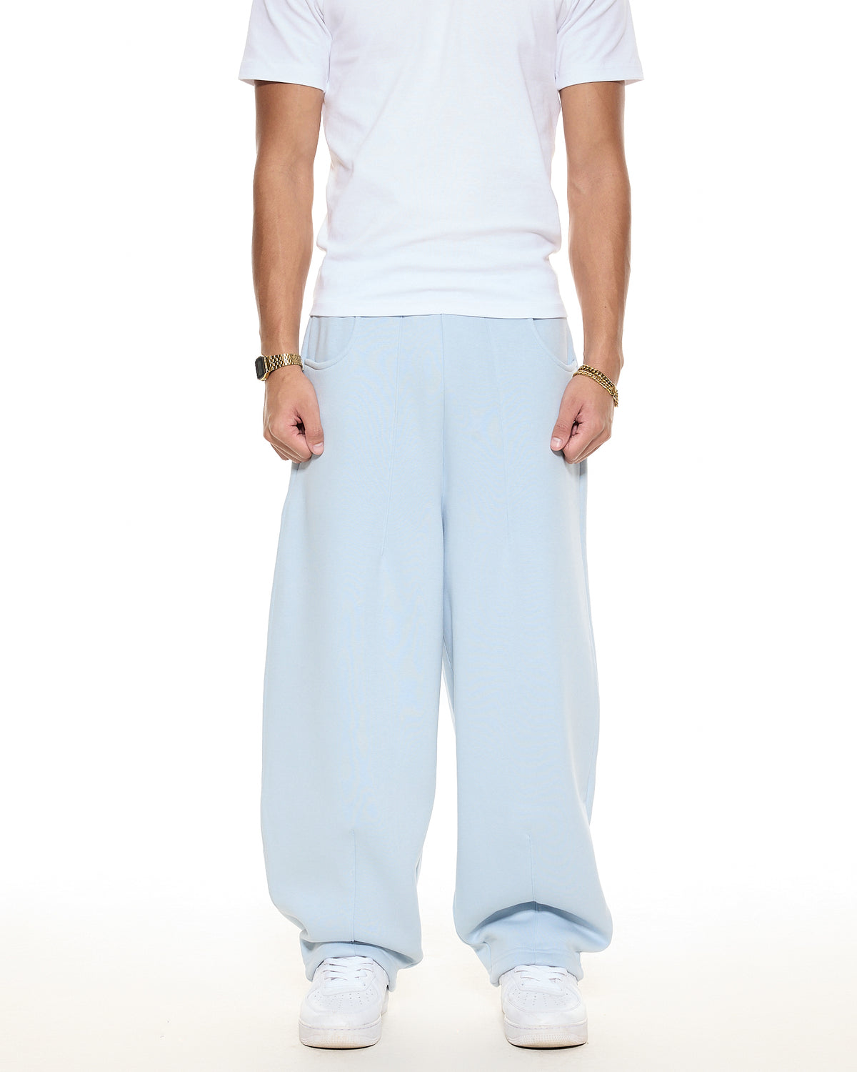 COZY STRAIGHT LEG SWEATS - GLACIER